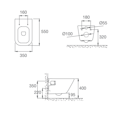 Roca The Gap Rimless - Bidet de colgar - 1 agujero lluvia - blanco