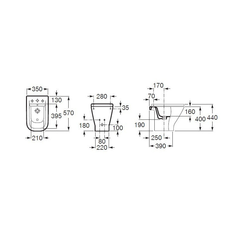 Roca The Gap bidet monobloque blanco - 1 orificio