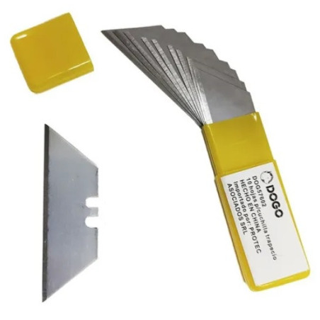 Repuesto de cutter - Hoja trapecio 61x19mm - 10 unidades - Uso profundo
