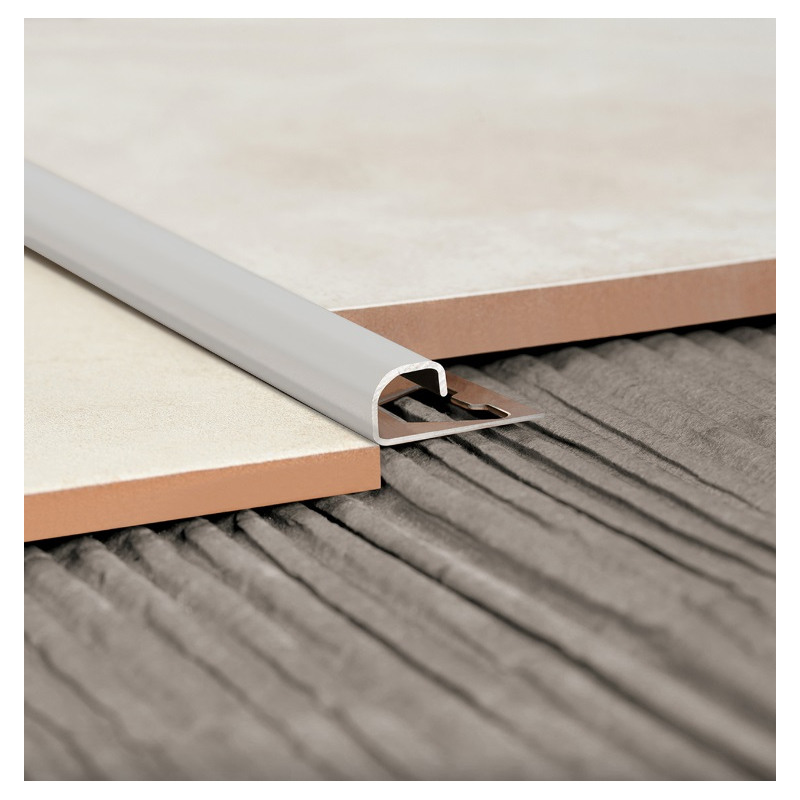 Guardacanto - Acero inoxidable - Terminación redondo - 15mm x 2,5mts