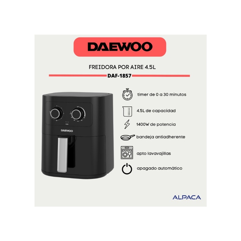 Freidora de aire Daewoo de 4.5lts