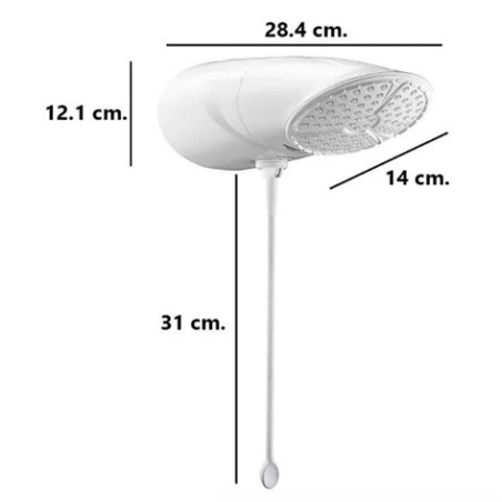 Ducha calefón top jet 6000w c/comando mult
