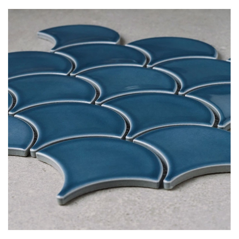 Fika Fishscale Fan Shape Blue 25.9x27.3cm - 0924 - X unidad