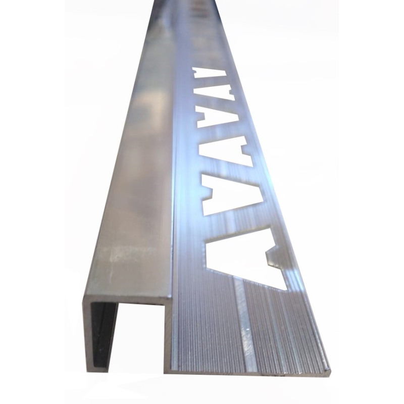 Guardacanto aluminio cromado deluxe quadra 10 x 10 2.50m