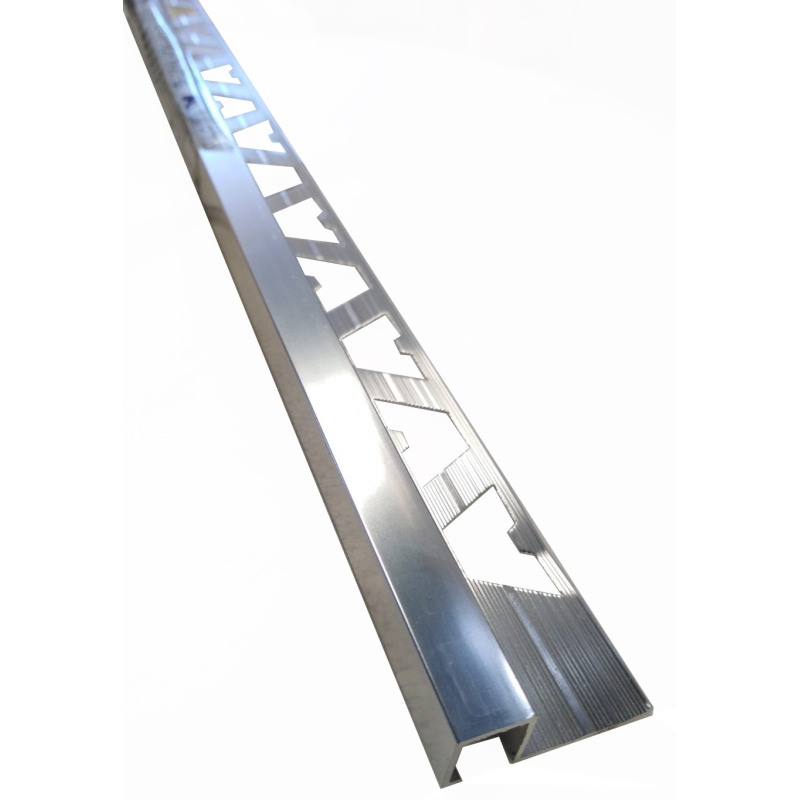 Guardacanto aluminio cromado deluxe quadra 10 x 10 2.50m